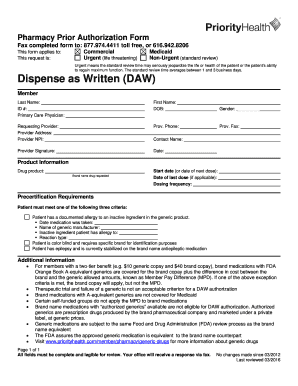 Fillable Online Prior authorization form Request determination and ...