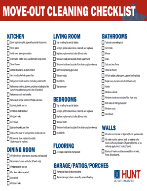 Fillable Online Move-Out Cleaning Checklist - Dover Family Housing Fax ...