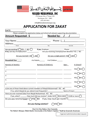 Fillable Online thenationsmosque 202 483-8832 APPLICATION FOR ZAKAT ...