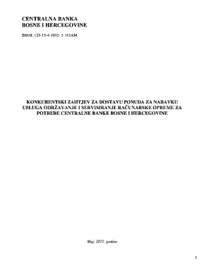 Fillable Online cbbh KONKURENTSKI ZAHTJEV ZA DOSTAVU PONUDA ZA NABAVKU - cbbh Fax Email Print ...