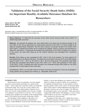 Fillable Online Validation of the Social Security Death Index (SSDI ...