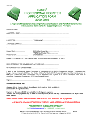 Fillable Online Prof Reg Applic Form 0910.doc Fax Email Print - pdfFiller