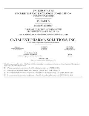 Fillable Online Current Report on Form 8-K on 02 - Catalent Fax Email Print - pdfFiller