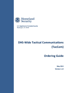 Fillable Online DHS-Wide Tactical Communications (TacCom) Ordering ...