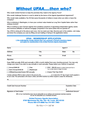 Fillable Online Printable application you can fax or mail in - UFAA Fax ...