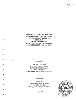 Fillable Online CD07: 1/1/1998: WELL INSTALLATION AND SAMPLING REPORT ...