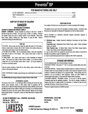 Fillable Online Preventol BP Fax Email Print - pdfFiller