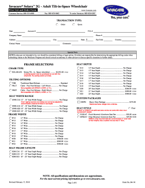 Fillable Online Solara Tilt - in - Space wheelchair Fax Email Print ...