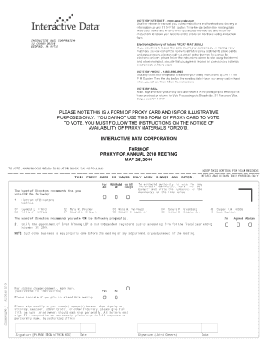 Fillable Online 2010 Form of Proxy Card - Interactive Data Corporation Fax Email Print - pdfFiller