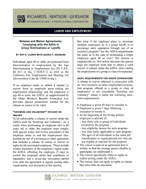 Fillable Online Release and Waiver Agreements: Fax Email Print - pdfFiller