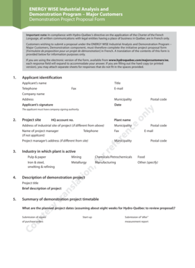 Fillable Online Demonstration Project Proposal Form Fax Email Print ...