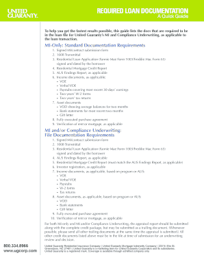 Fillable Online REQUIRED LOAN DOCUMENTATION Fax Email Print - pdfFiller