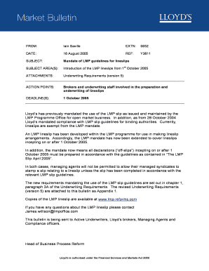 Fillable Online Y3611 Mandate Of Lmp Guidelines For Lineslips ...