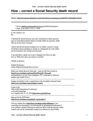 Fillable Online How - correct a Social Security death record ...
