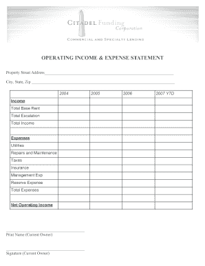 Fillable Online Income and Expense Fax Email Print - pdfFiller