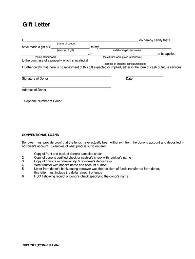 Gift Letter For Mortgage Template Fill Out Sign Online DocHub