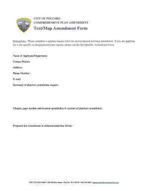 Fillable Online Text/Map Amendment Form - City of Poulsbo Fax Email ...