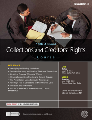 Fillable Online Collections and Creditors Rights Fax Email Print ...