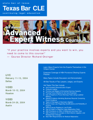 Fillable Online Texas Bar CLE Fax Email Print - pdfFiller