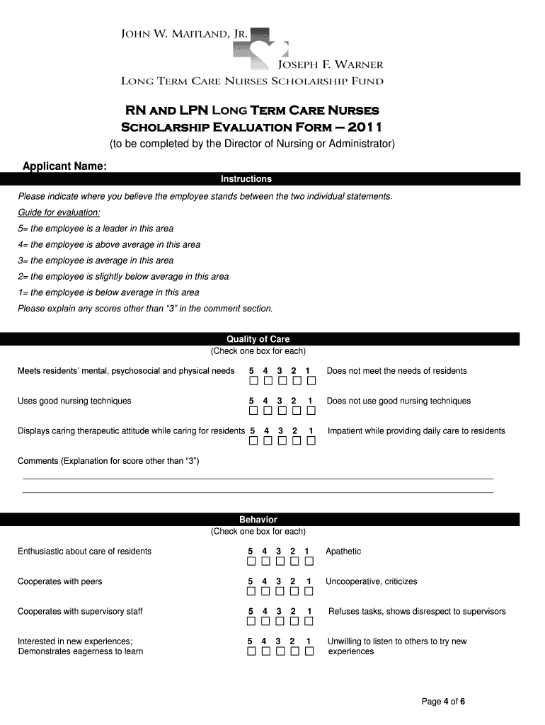 Fillable Online Scholarship Evaluation Form Fax Email Print - pdfFiller