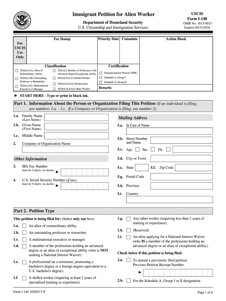 Fillable Online Immigrant Petition for Alien Worker Fax Email Print - pdfFiller