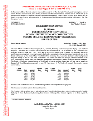 Fillable Online PRELIMINARY OFFICIAL STATEMENT DATED JULY 28, 2010 Fax ...