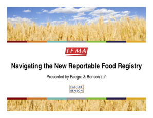 Fillable Online Navigating the New Reportable Food Registry Fax Email ...