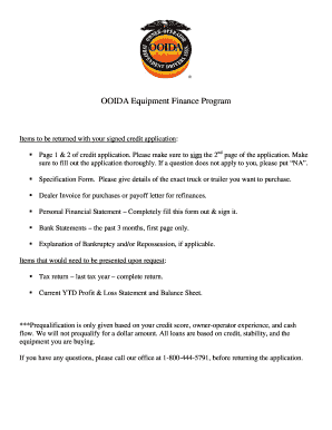 Fillable Online Standard Application - Owner Operators Independent ...