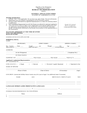 Fillable Online General bApplicationb Formfrontpdf Fax Email Print - pdfFiller