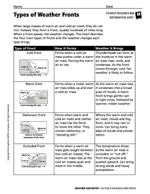 Fillable Online Types of Weather Fronts Fax Email Print - pdfFiller
