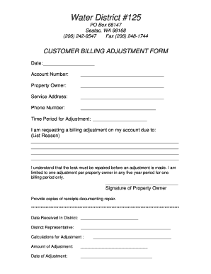 Fillable Online billing adj form.doc Fax Email Print - pdfFiller