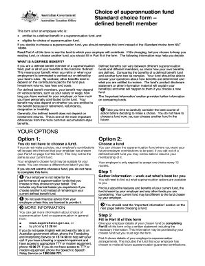 Fillable Online Choice of superannuation fund Standard choice form ...