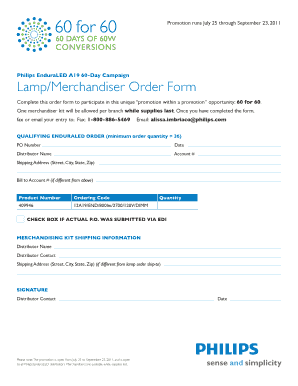 Fillable Online Lamp/Merchandiser Order Form - Philips Application ...