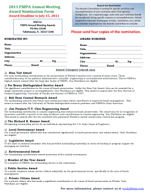 Fillable Online The Awards Committee is looking for specific activities and Fax Email Print ...