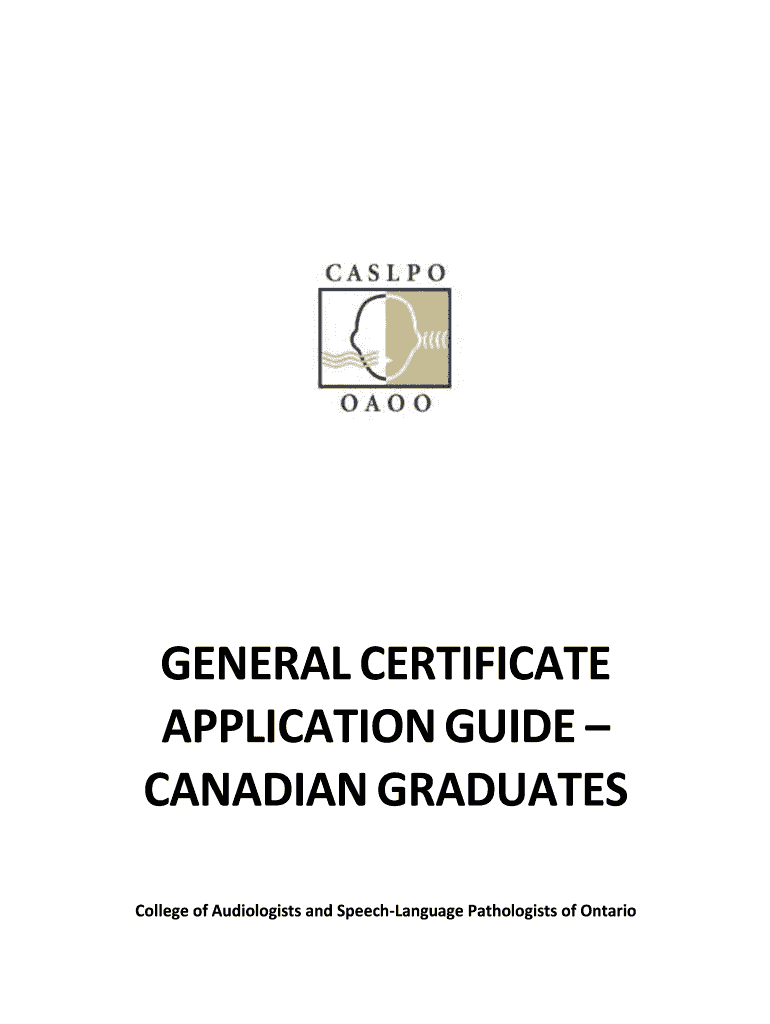 Fillable Online General Certificate Application Guide – Canadian ...