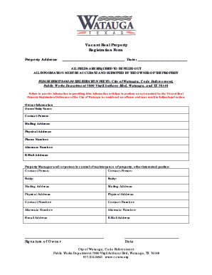 Fillable Online Registration Form - Watauga, TX.pdf Fax Email Print - pdfFiller