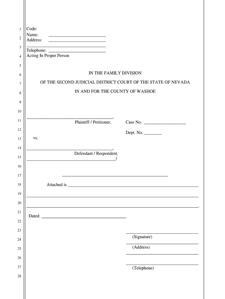Fillable Online Cover Page - Generalpdf - Second Judicial District ...