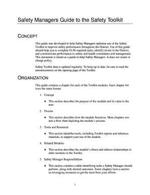 Fillable Online Safety Managers Guide to the Safety Toolkit - NALC Bay ...