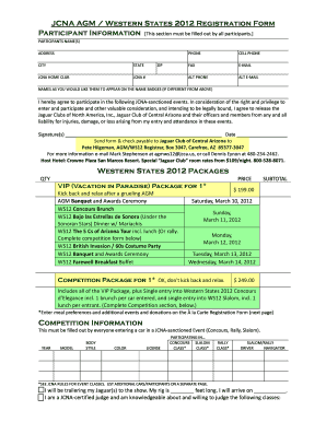 Fillable Online JCNA AGM / Western States 2012 Registration Form ...