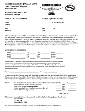Fillable Online NGJC Concours Registration Form - Jaguar Clubs of North ...