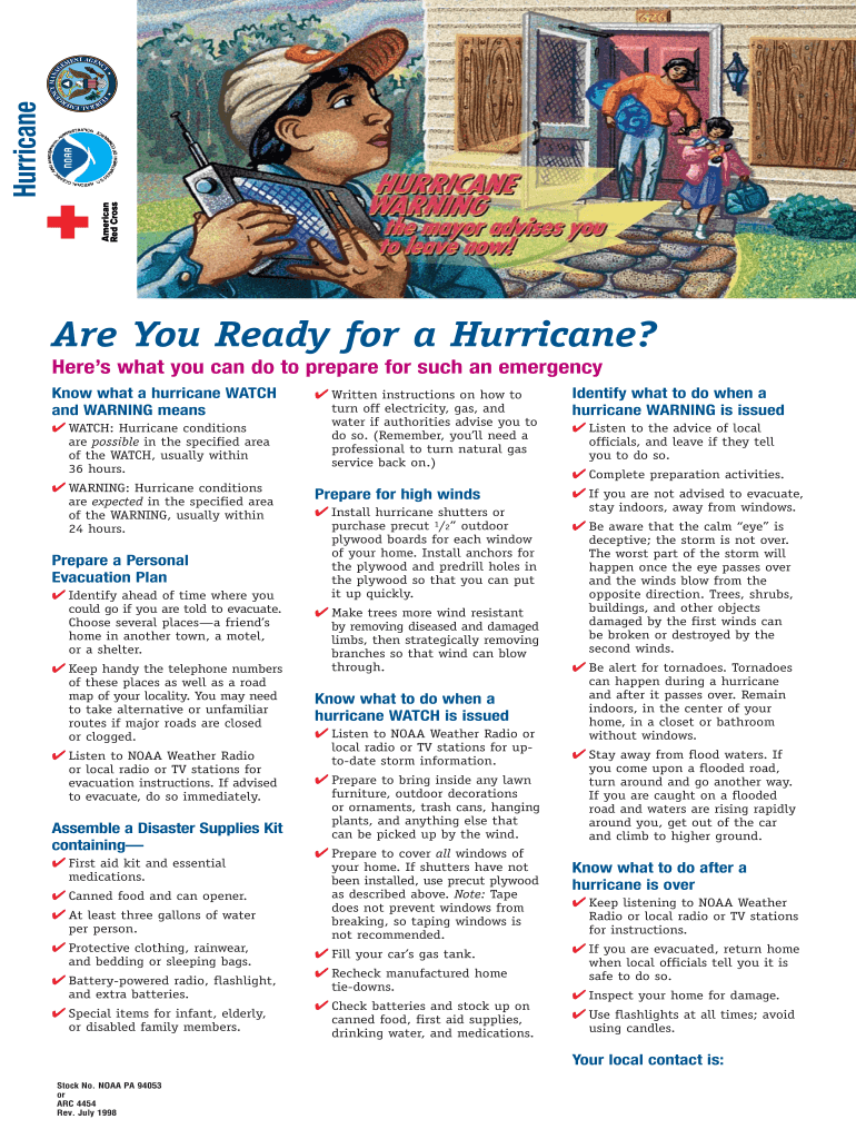 Fillable Online Are You Ready for a Hurricane? Fax Email Print - pdfFiller