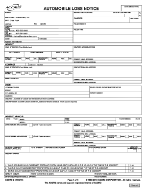 Fillable Online Auto Claim Form - Associated Underwriters, Inc Fax ...