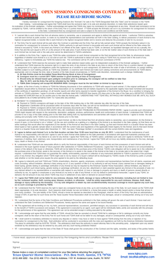 Fillable Online OPEN SESSIONS CONSIGNORS CONTRACT Fax Email Print ...