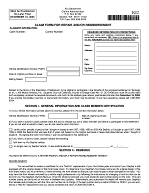 Fillable Online Kia Settlement Fax Email Print - pdfFiller
