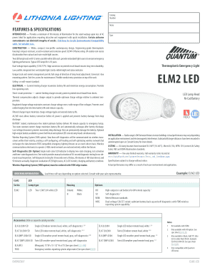 Fillable Online Thermoplastic Emergency Light ELM2 LED - Acuity Brands ...