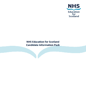 Fillable Online NHS Education for Scotland Candidate Information Pack ...