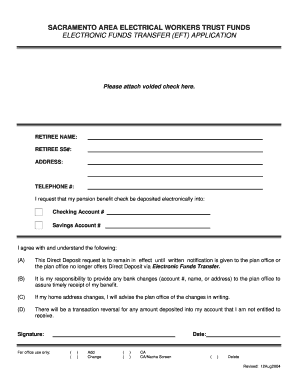 Fillable Online ibew340benefits EFT Setup Form Fax Email Print - pdfFiller