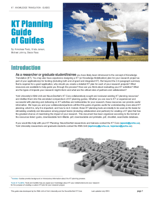 Fillable Online KT - KNOWLEDGE TRANSLATION - GUIDES Fax Email Print ...