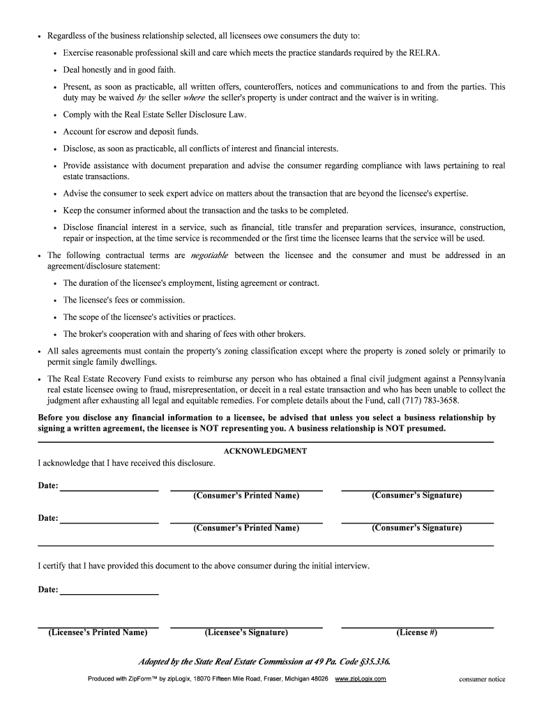 Fillable Online Consumer notice - JG bReal Estateb Fax Email Print ...