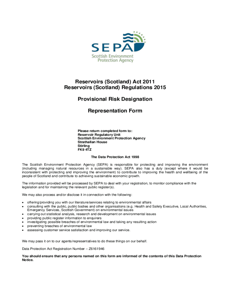 Fillable Online Provisional Risk Designation representation form ...